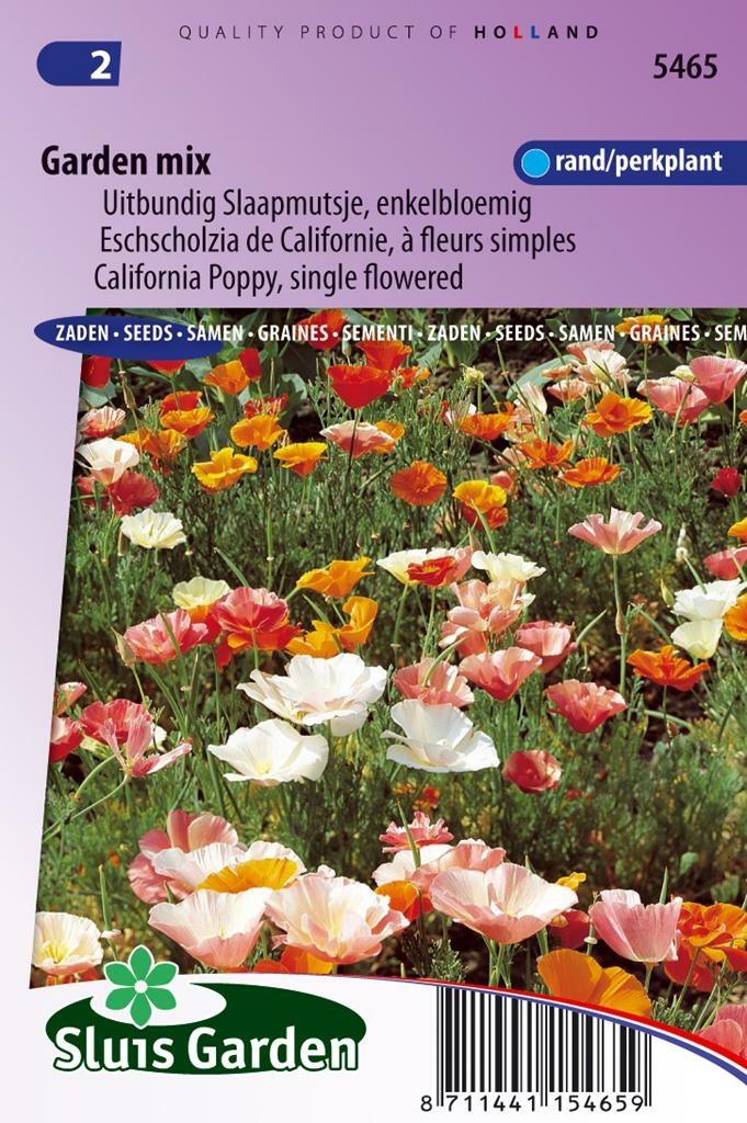 Eschscholzia Californica zaden Garden Mix slaapmutsje - Koopzaden.nl
